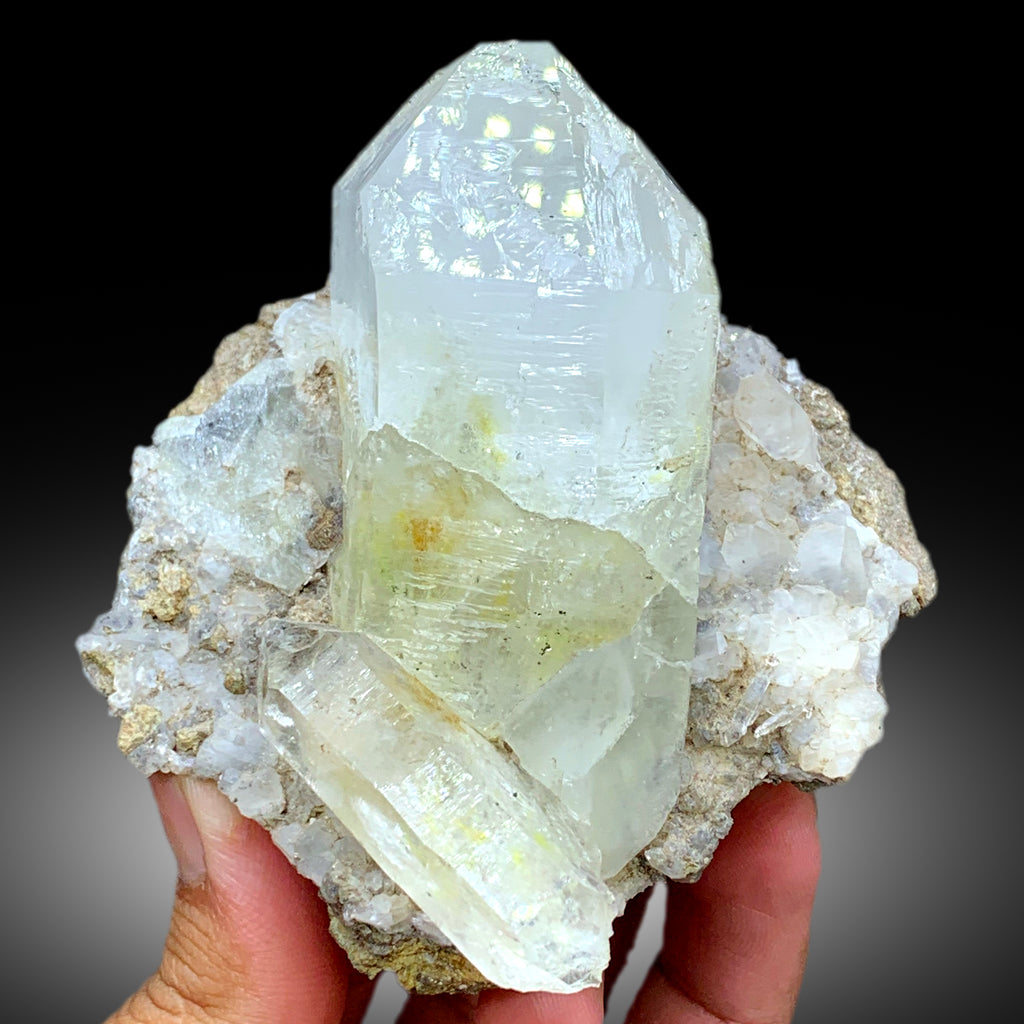 Fluorescent Petroleum Quartz Crystals on Matrix, Rare Quartz, Quartz S ...